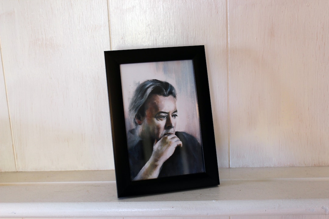 Christopher Hitchens Oil Painting/print. Framed (6x4) Portrait ...