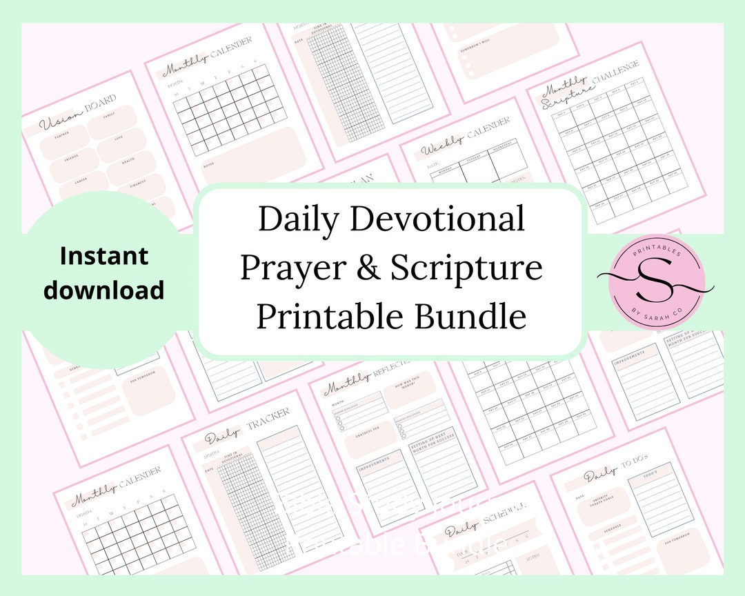 Bible Study Plan, Prayer Journal Digital, Printable Bundle, Planner ...