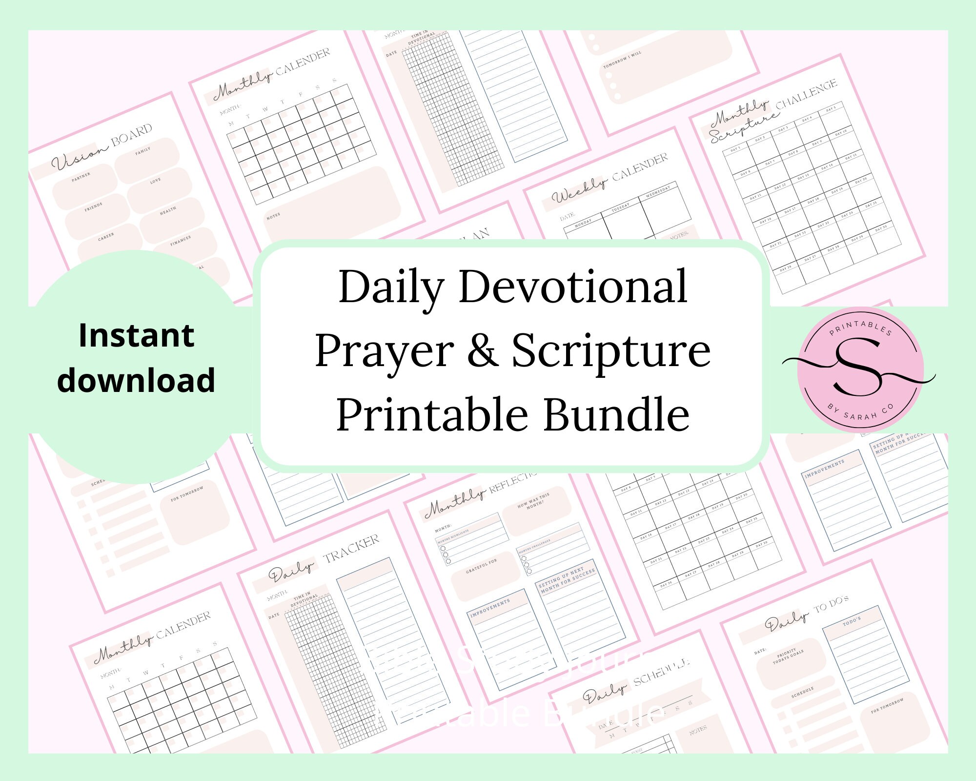 Bible Study Plan, Prayer Journal Digital, Printable Bundle, Planner ...