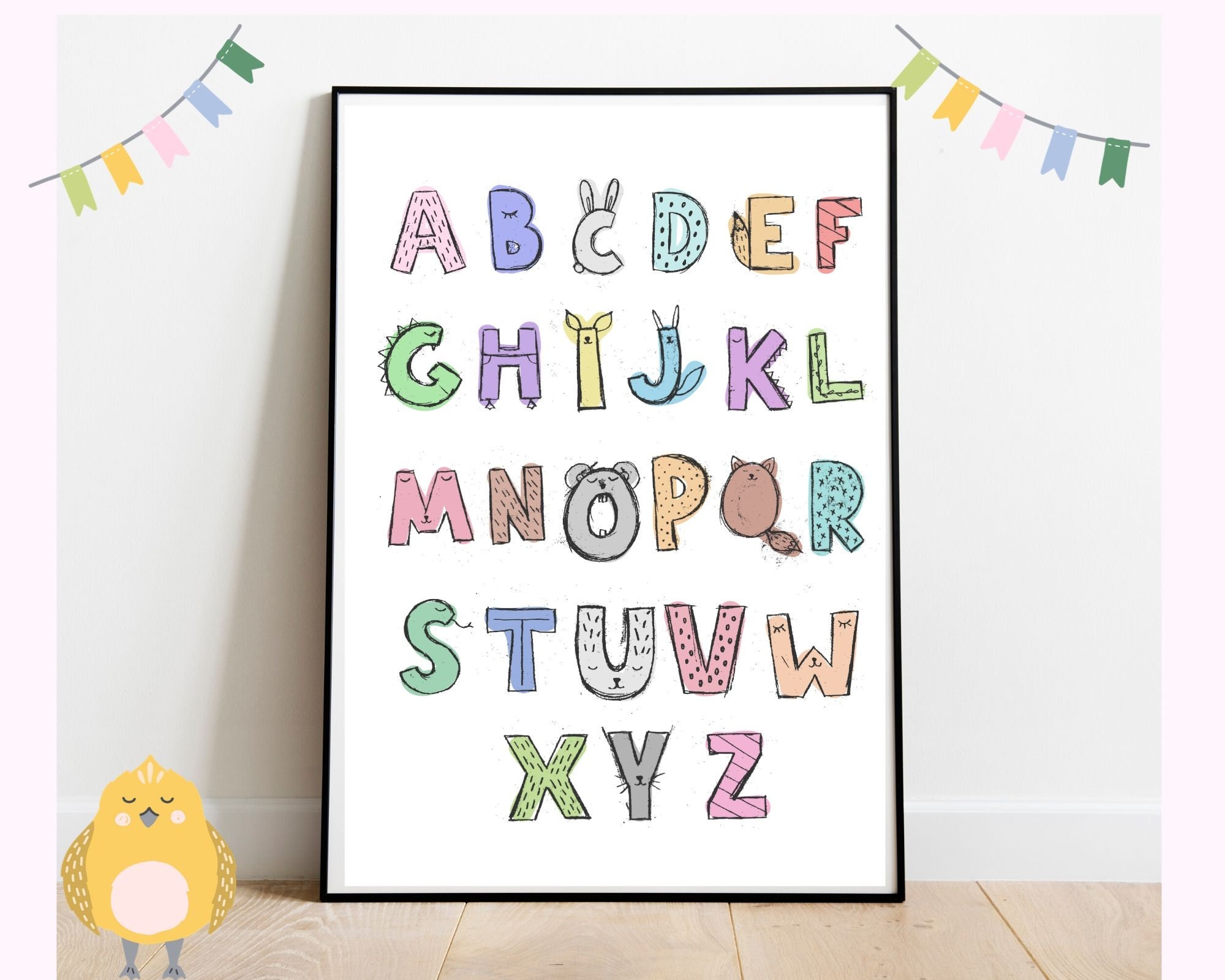 Alphabet Wall Printable, ABC Wall Art, ABC Printable, Downloadable ...