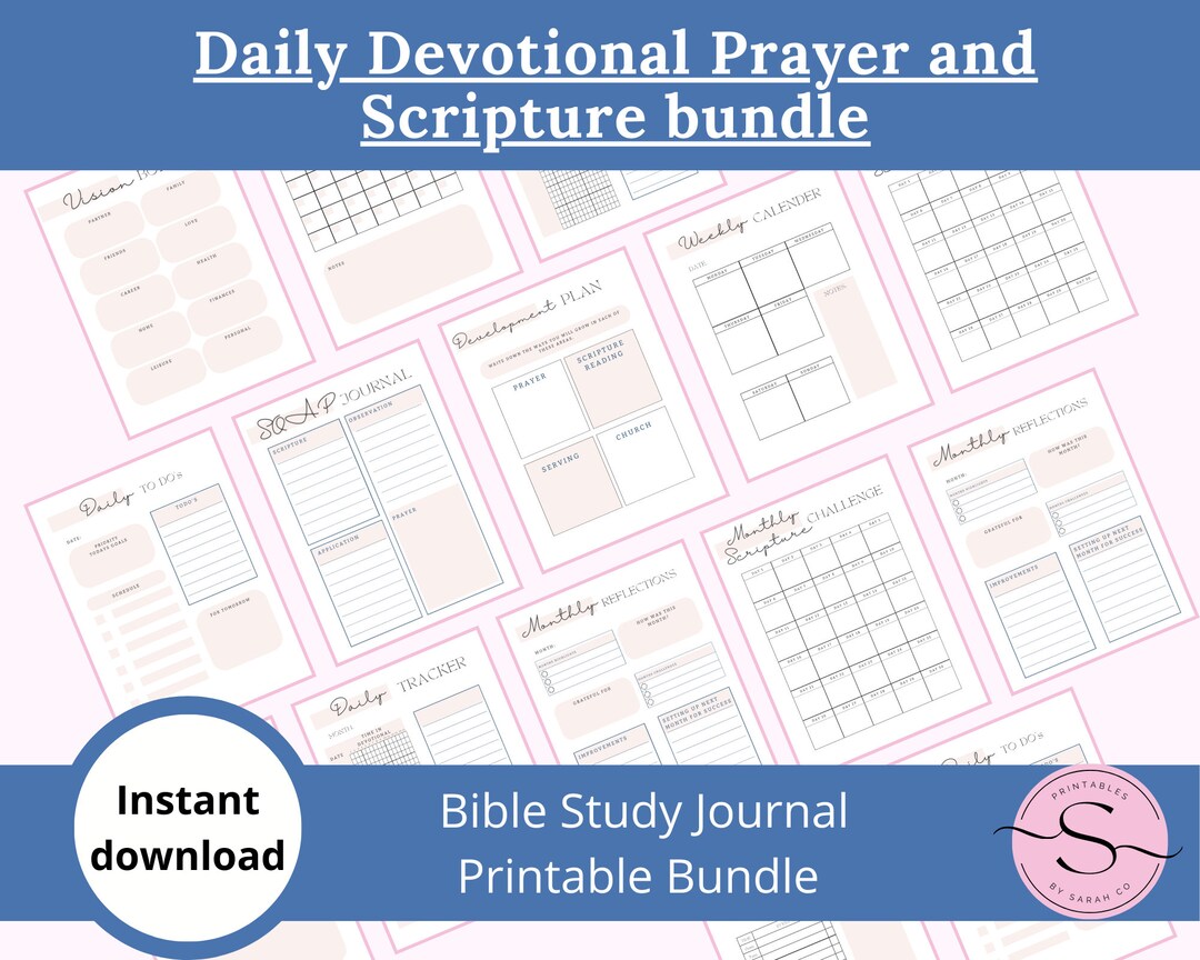 Bible Study Plan, Prayer Journal Digital, Printable Bundle, Planner ...