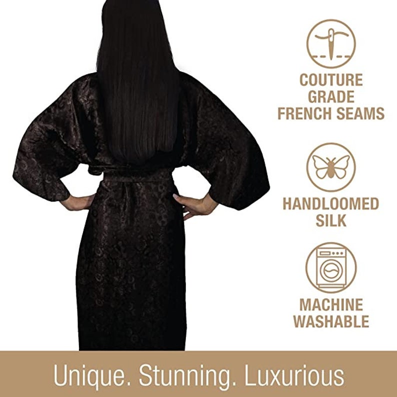Silk Kimono Robe Mulberry Silk Dressing Gown Silk Etsy