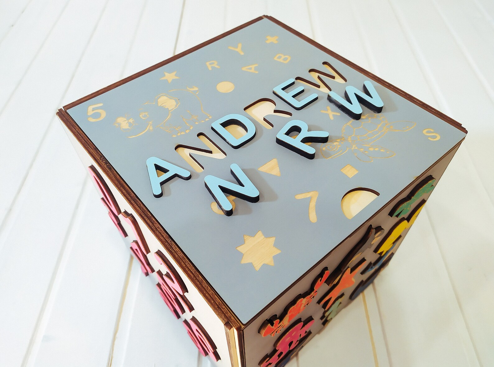 Personalized Name Puzzle for Child Busy Cube Busy Board | Etsy