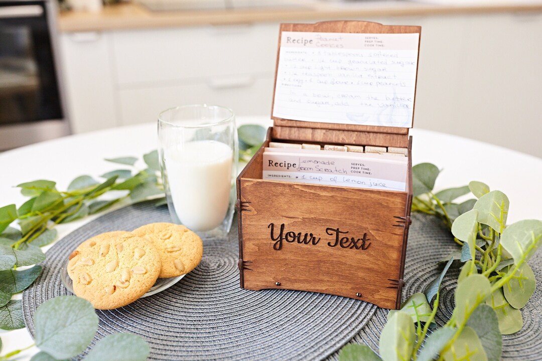 Recipe Box, Recipe Card Box, Wooden Recipe Box, Mothers Day Gift Box ...