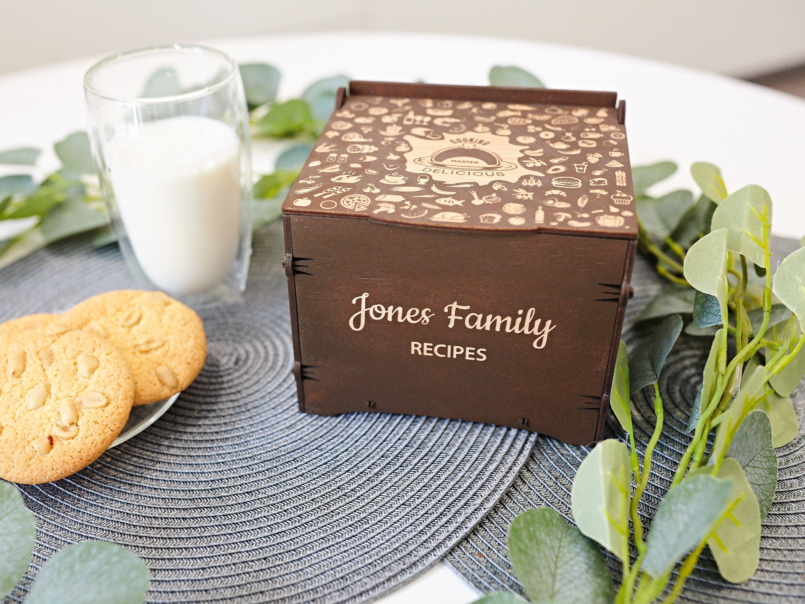 Recipe box Recipe card box Wooden recipe box Recipe card | Etsy