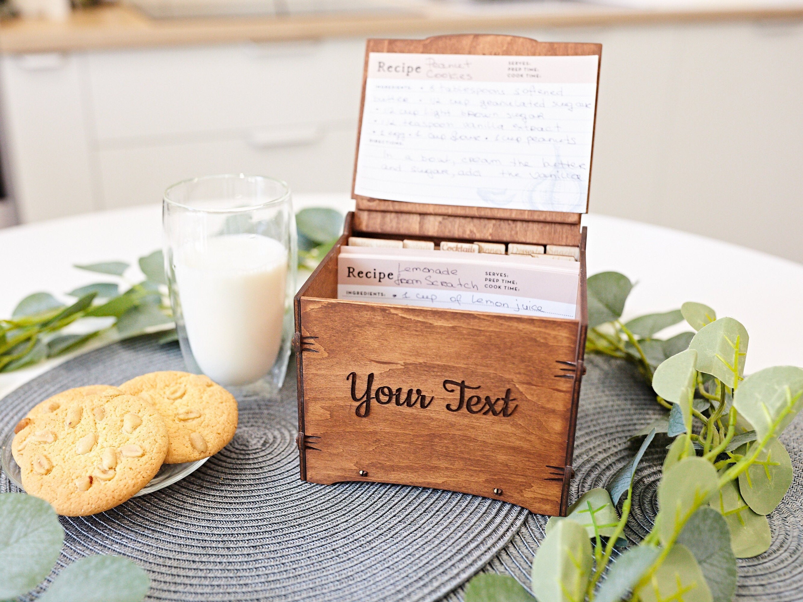 Recipe box Recipe card box Wooden recipe box Recipe card | Etsy