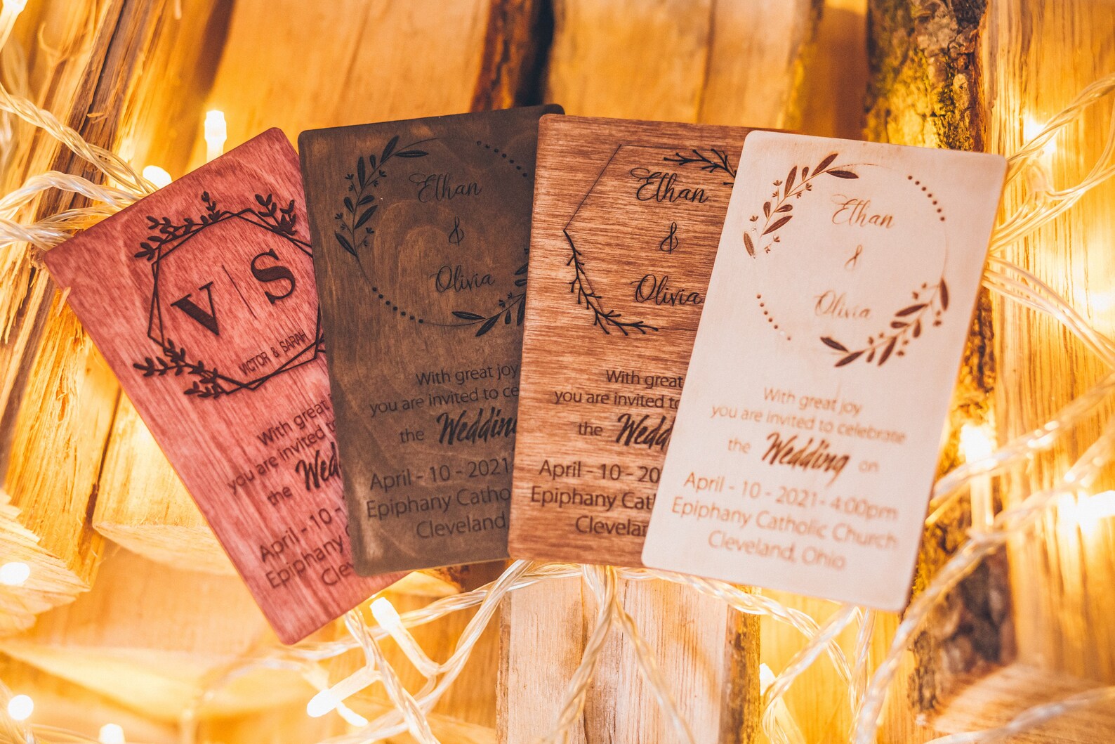 Wooden Rustic Wedding Invitation Personalized Invitation | Etsy