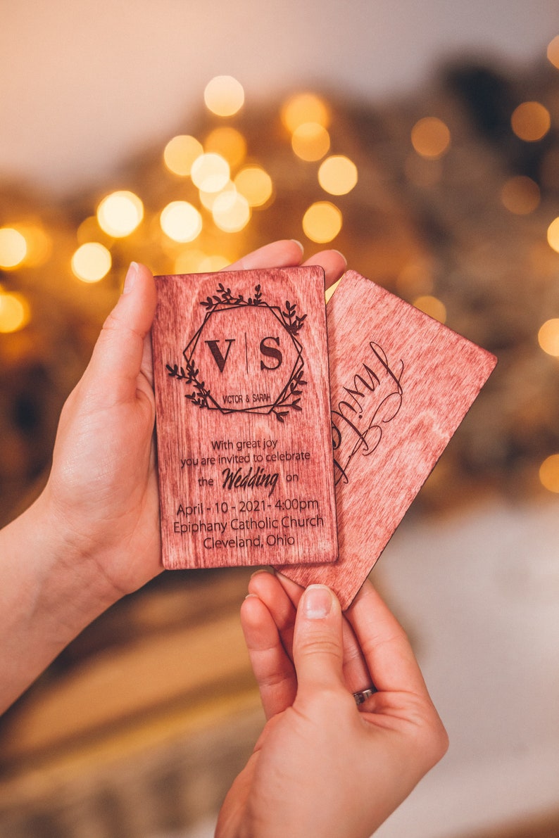 Wooden Rustic Wedding Invitation Personalized Invitation | Etsy