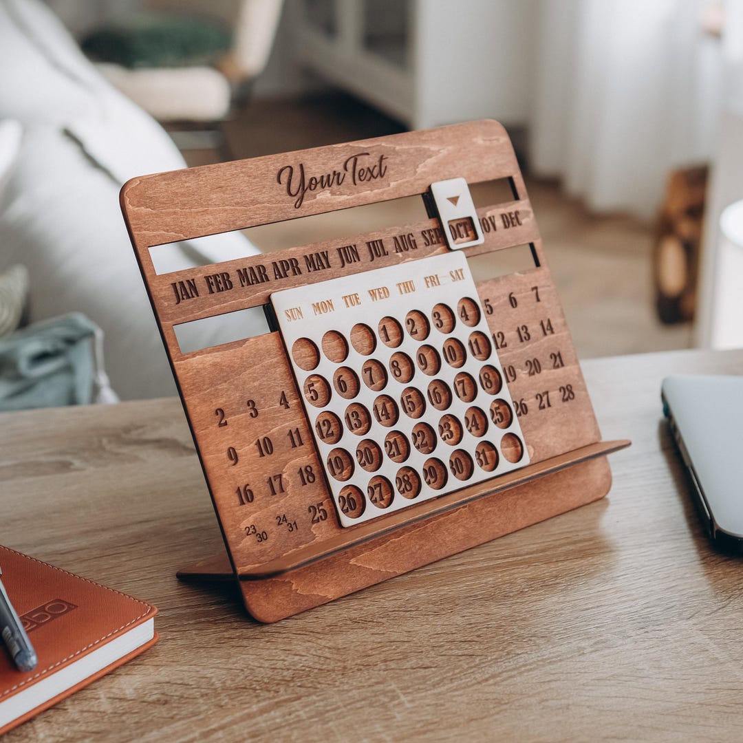 Gift for Him Desk Calendar Desk Accessories Office Decor Perpetual ...