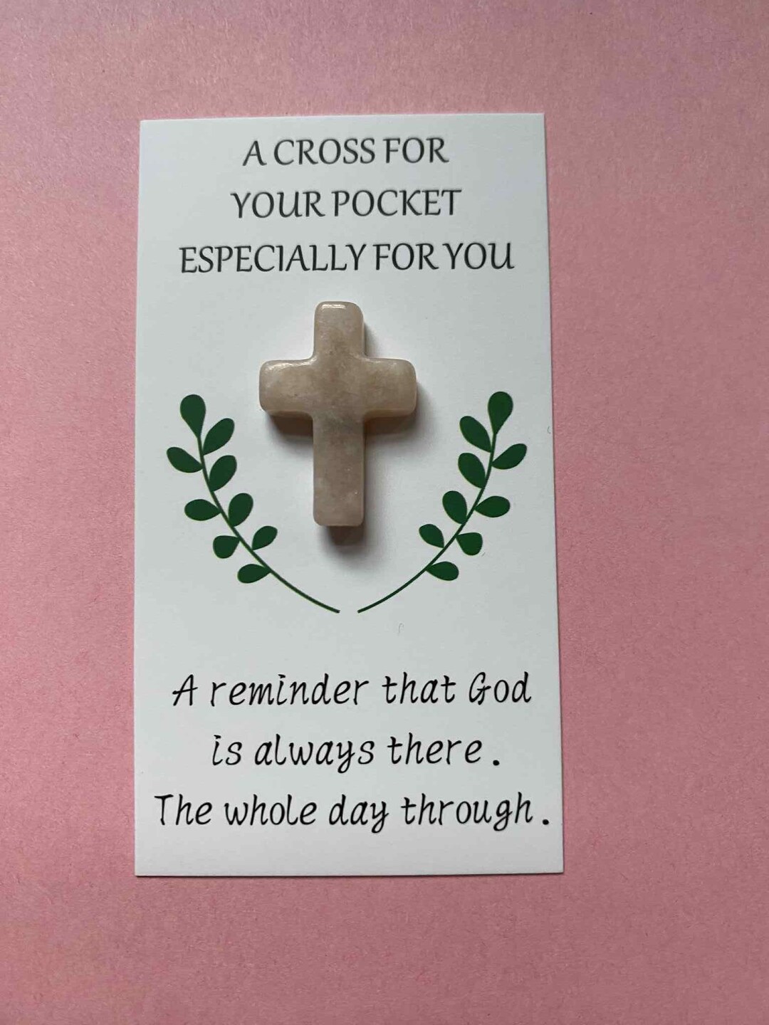 Pocket Cross Card: Religious Gift, Encouragement Token Easter Church ...