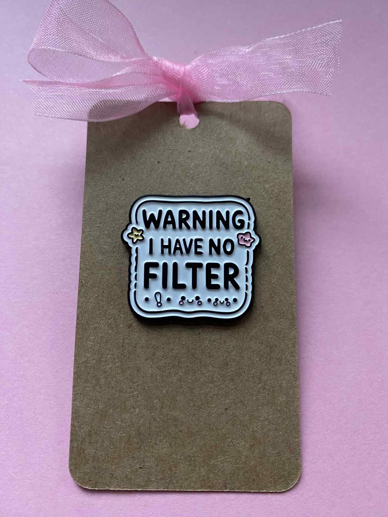 Warning I Have No Filter Badge Pin Enamel Denim Fun Her - Etsy UK