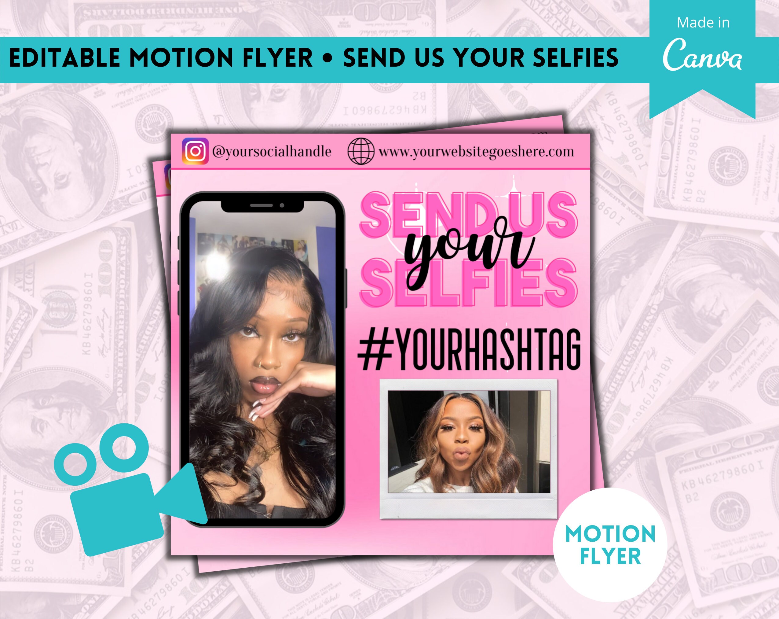 Graphic Design Editable Flyer Template Polaroid Lash Business Flyer ...