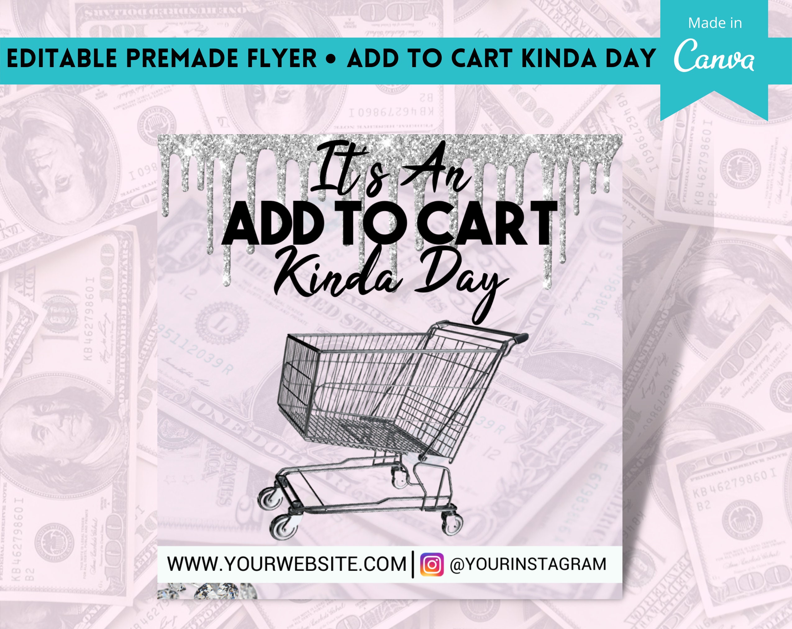 Add to Cart Template Editable Flyer Template Canva Template - Etsy