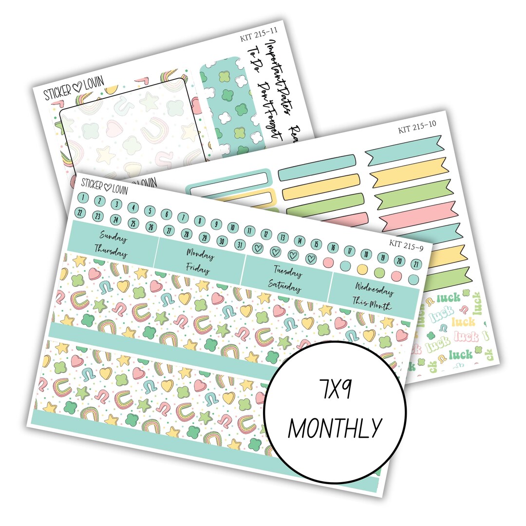 KIT 2145 Best O Luck Monthly Sticker Kit - Monthly Planner Sticker Kit ...