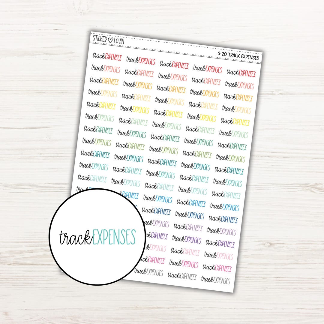 Track Expenses Colorful Mixed Script Planner Stickers / Script Planner ...
