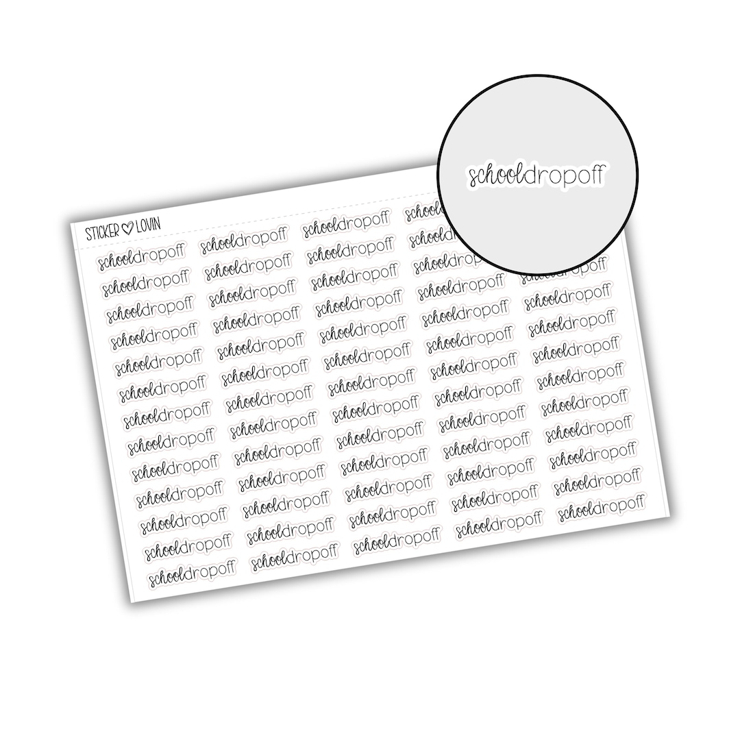S-12 - School Drop off Mixed Script Planner Stickers / Script Planner ...