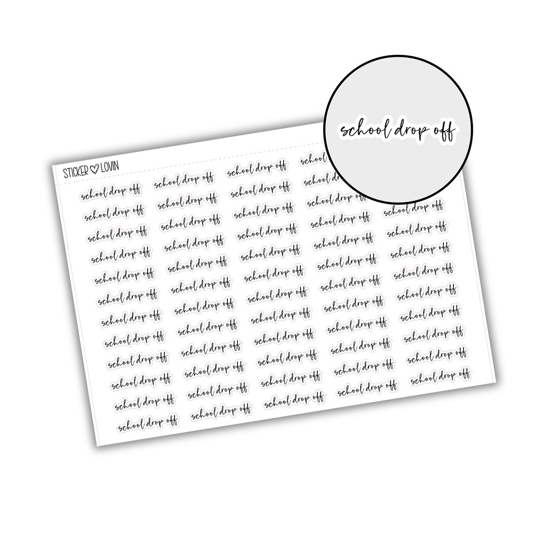 S-2 - School Drop off Script Planner Stickers / Script Planner Sticker ...