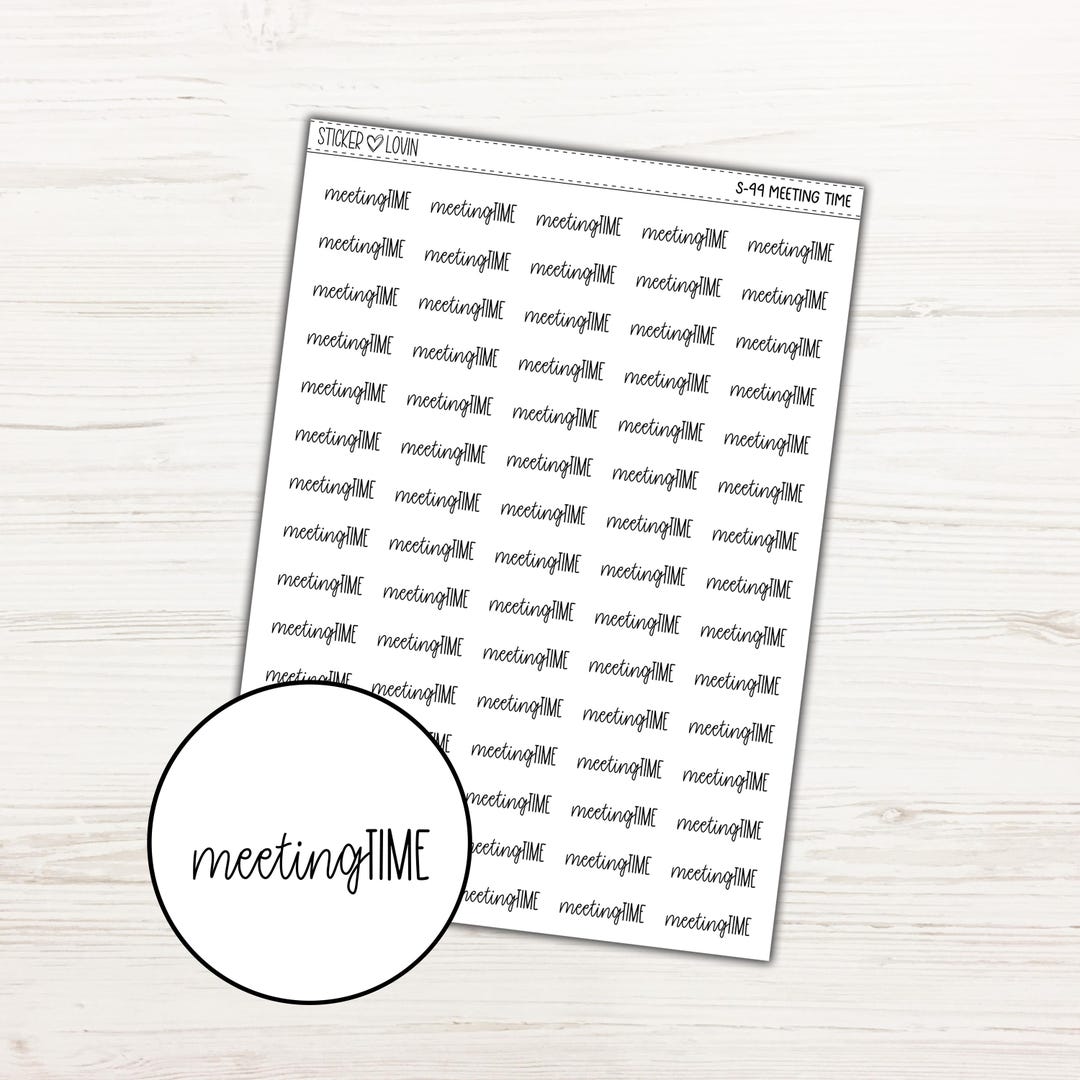 Meeting Time Mixed Script Planner Stickers / Script Planner Sticker ...