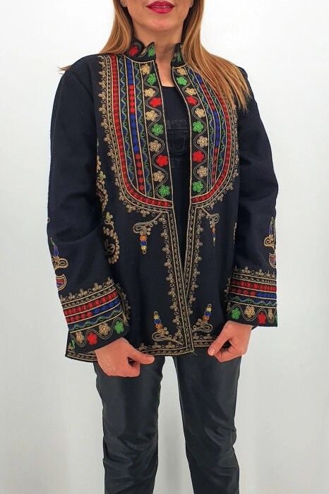 Traditional Romanian Jacket Overcoat"caliope" / Manual Sewn Embroidery ...
