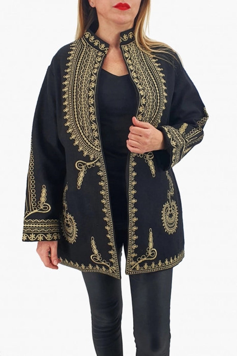Traditional Romanian Jacket Overcoat "caliope 6"/manual Sewn Embroidery ...