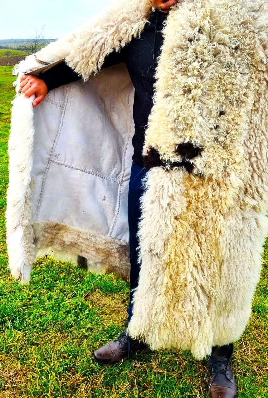 Royal Sheep Coat / Traditional Sheepskin / Romanian Legacy / Handmade ...