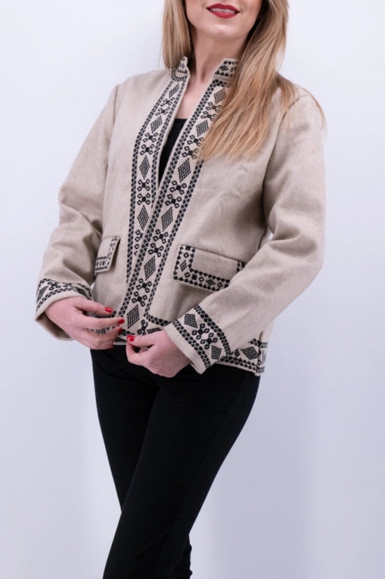 Traditional Romanian Jacket / Blazer / Manual Sewn Embroidery / Free ...