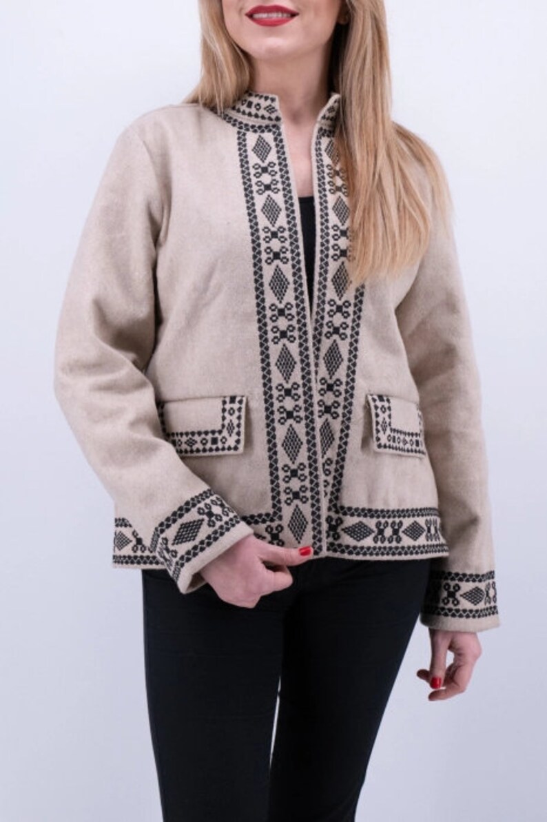 Traditional Romanian Jacket / Blazer / Manual Sewn Embroidery / Free ...