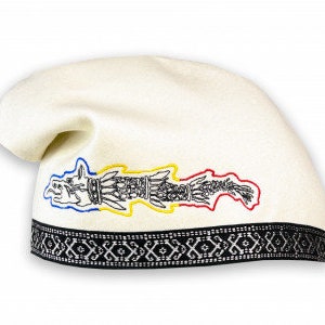Traditional Dacic Hat " Dacic Wolf " Cream - Cloth and Wool Material ...