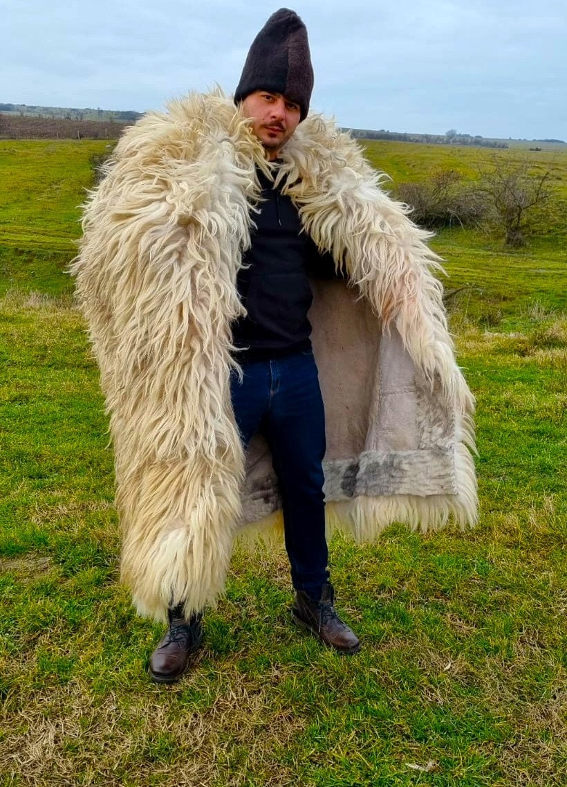Royal Sheep Coat / Traditional Sheepskin / Romanian Legacy / Handmade ...