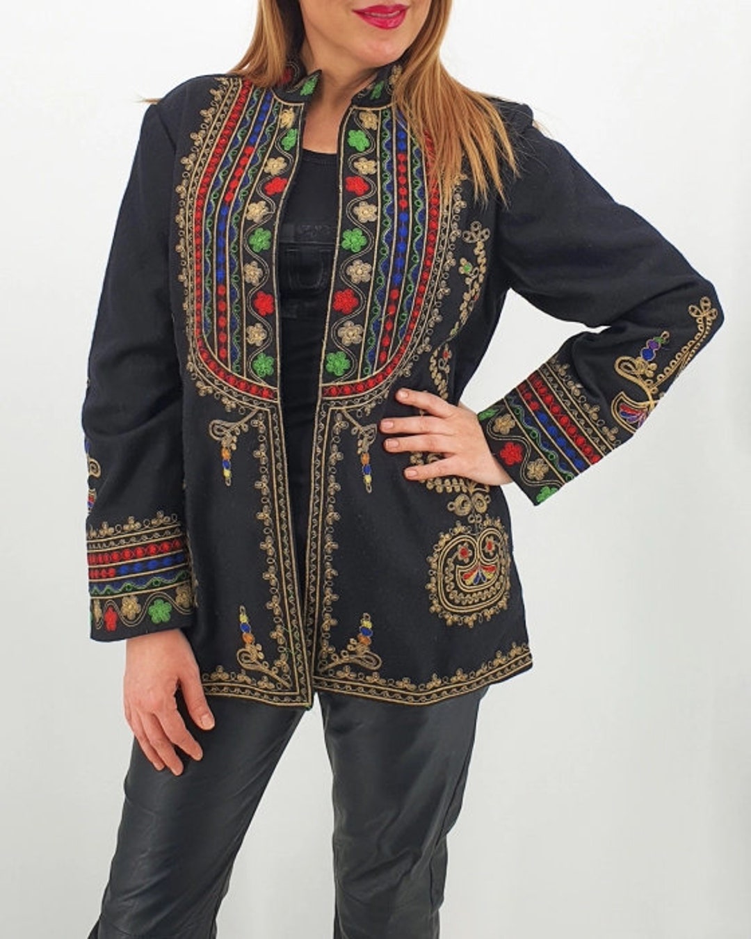 Traditional Romanian Jacket Overcoat"caliope" / Manual Sewn Embroidery ...