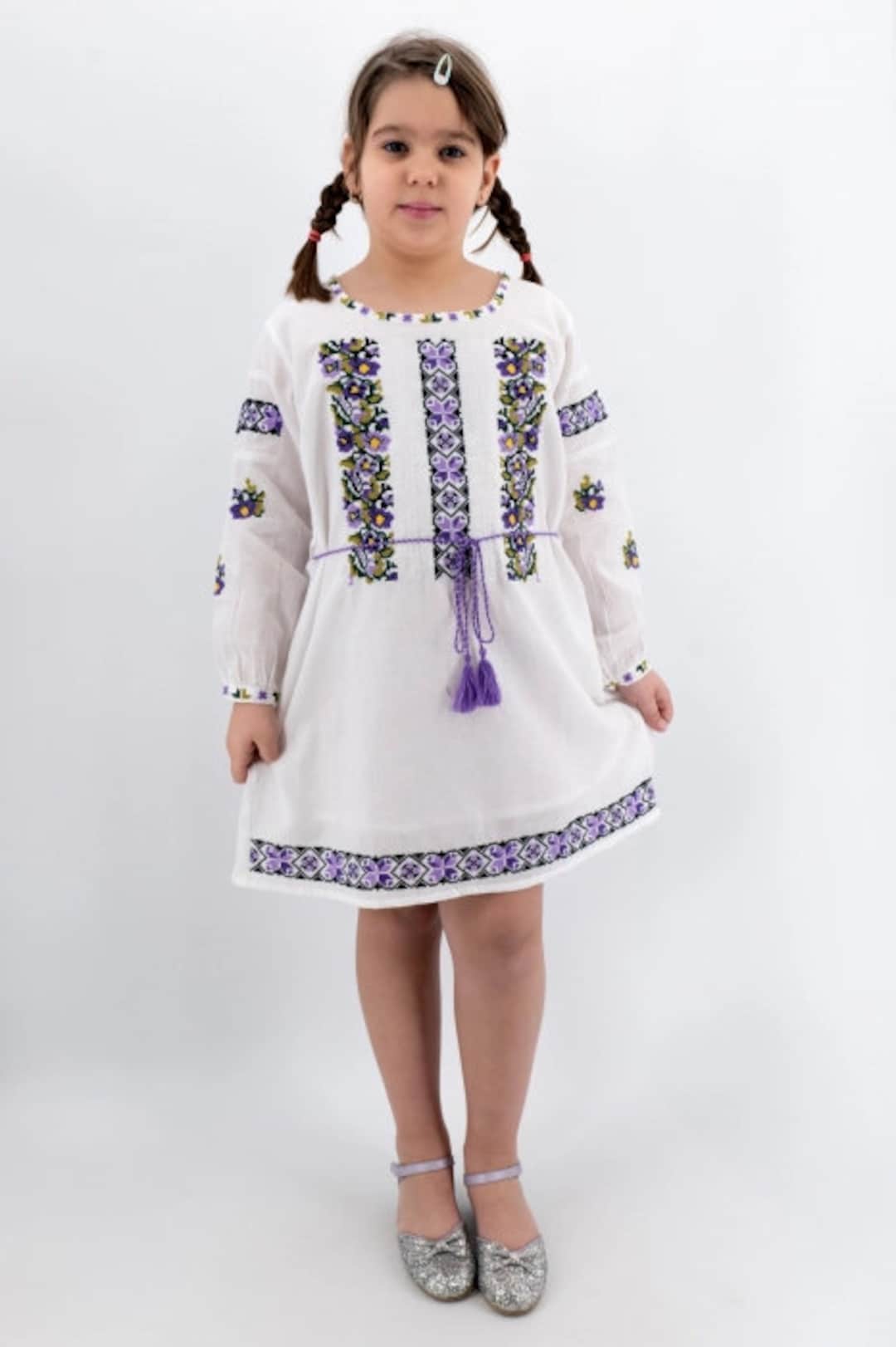 Traditional Romanian Dress for Girls "maria 2" Manual Sewn Embroidery ...