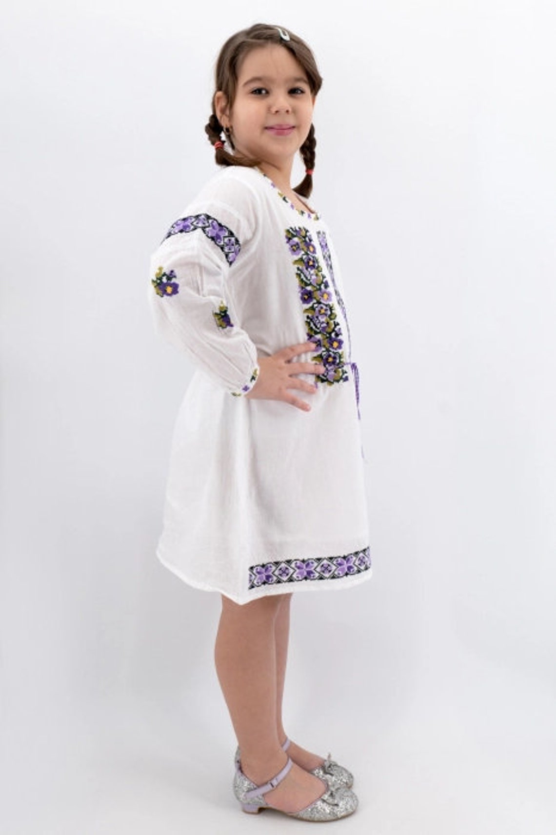 Traditional Romanian Dress for Girls "maria 2" Manual Sewn Embroidery ...