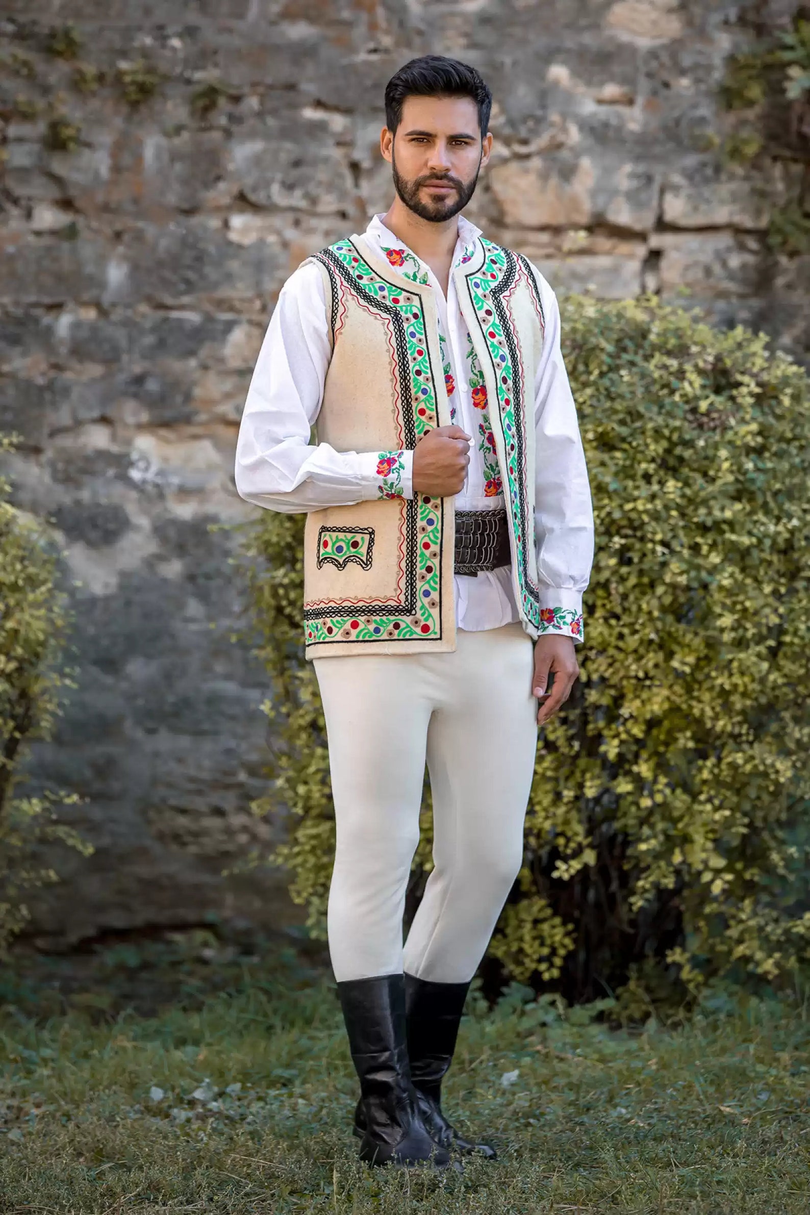 Traditional Romanian Vest From Oltenia"mountain and Rain"/manual Sewn ...