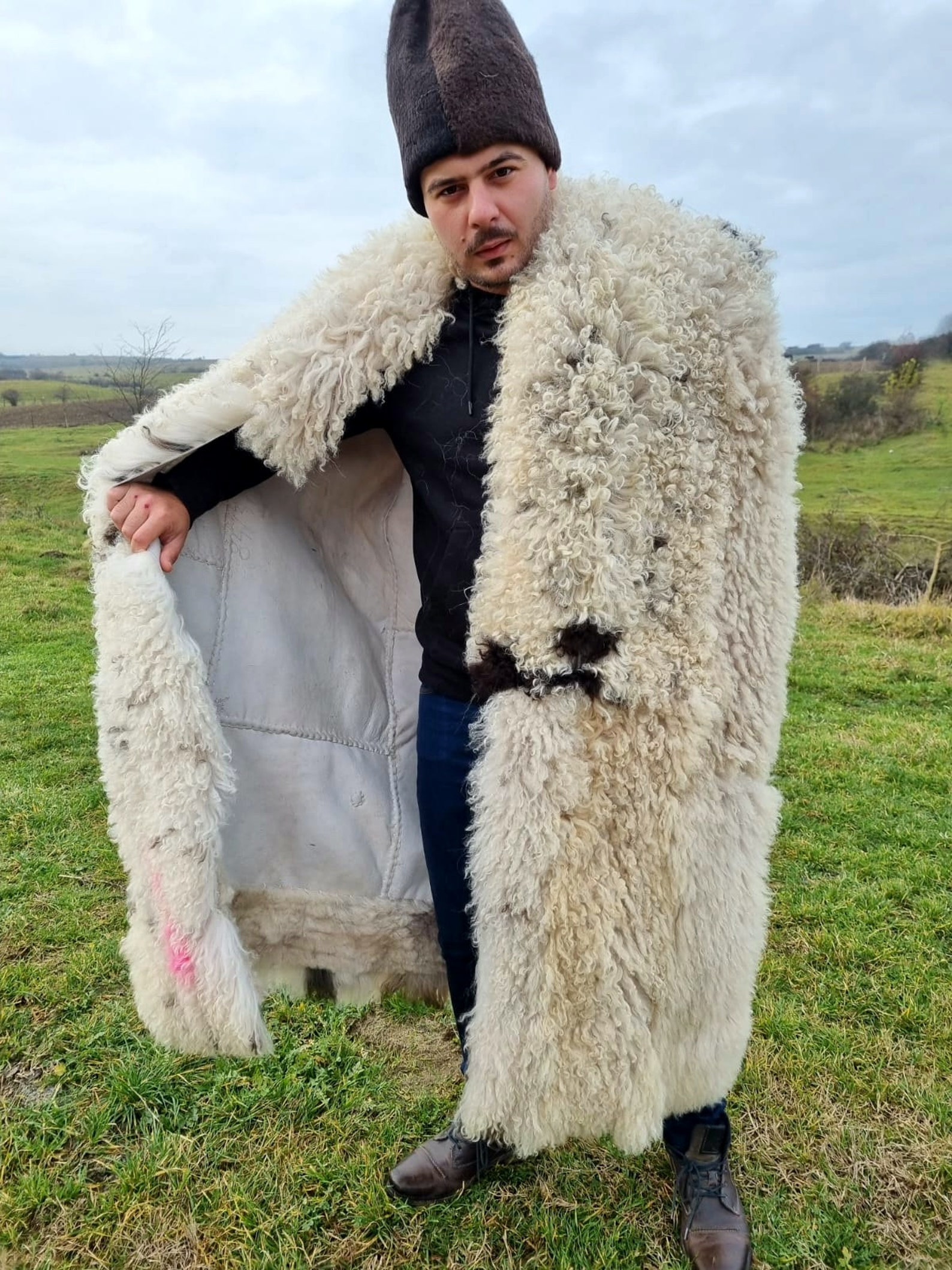 Royal Sheep Coat / Traditional Sheepskin / Romanian Legacy / Handmade ...