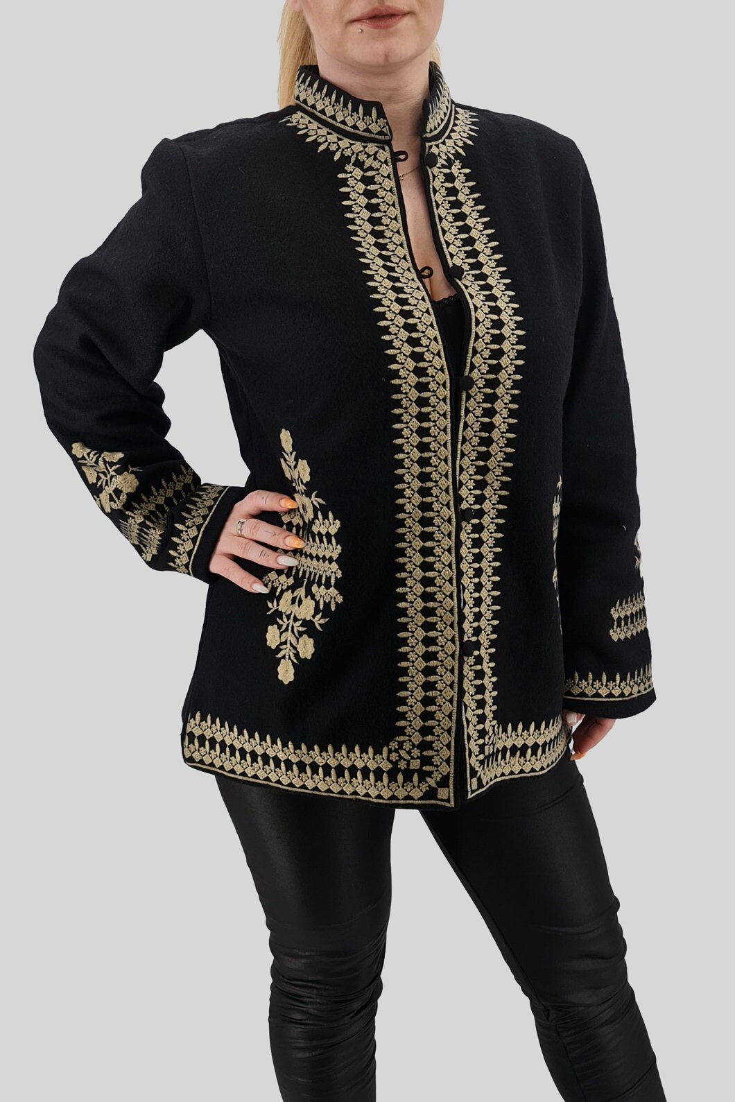 Traditional Romanian Jacket Overcoat / Manual Sewn Embroidery / Free ...