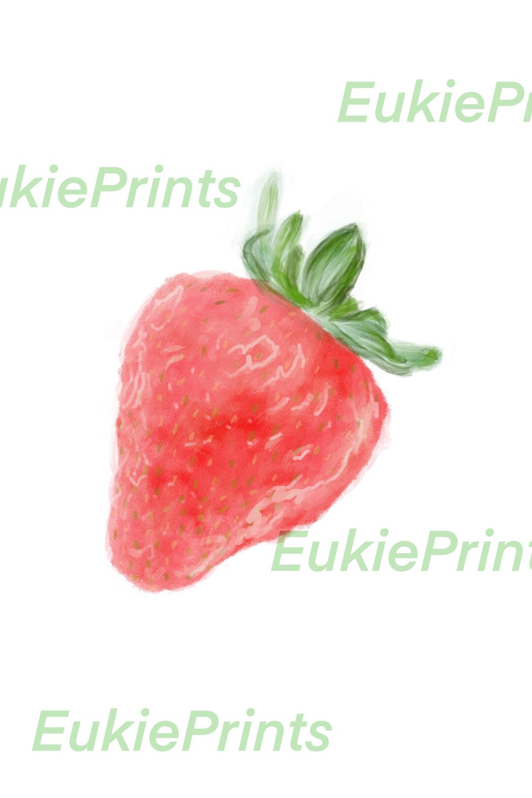 Strawberry Art Print | Wall Art Poster | Watercolor Strawberry | Fruit ...