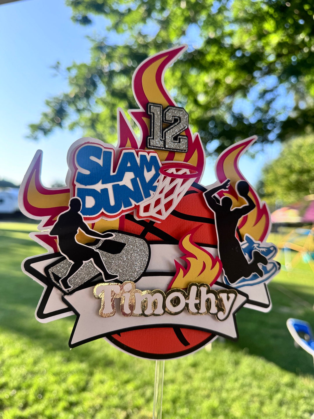 Custom Basketball THEME Cake Topper Personalized Basketball Cake Topper ...