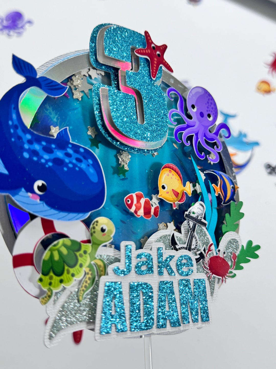 UNDER THE SEA / Cute Sea Creature Cake Toppers - Etsy