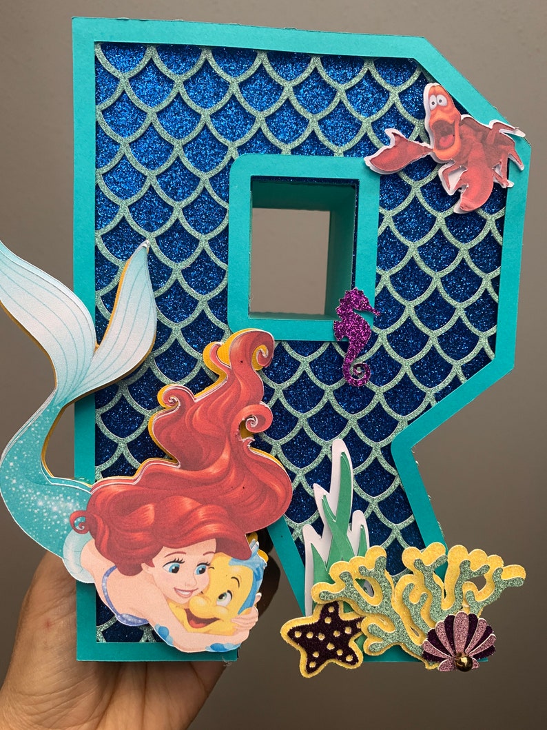 Mermaid Ariel Little Mermaid 3D Letter - Etsy