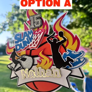 Custom Basketball THEME Cake Topper Personalized Basketball Cake Topper ...
