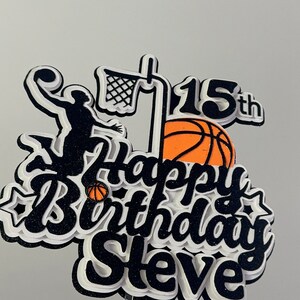 Custom Basketball THEME Cake Topper Personalized Basketball Cake Topper ...