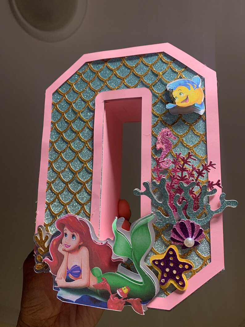 Mermaid Ariel Little Mermaid 3D Letter - Etsy