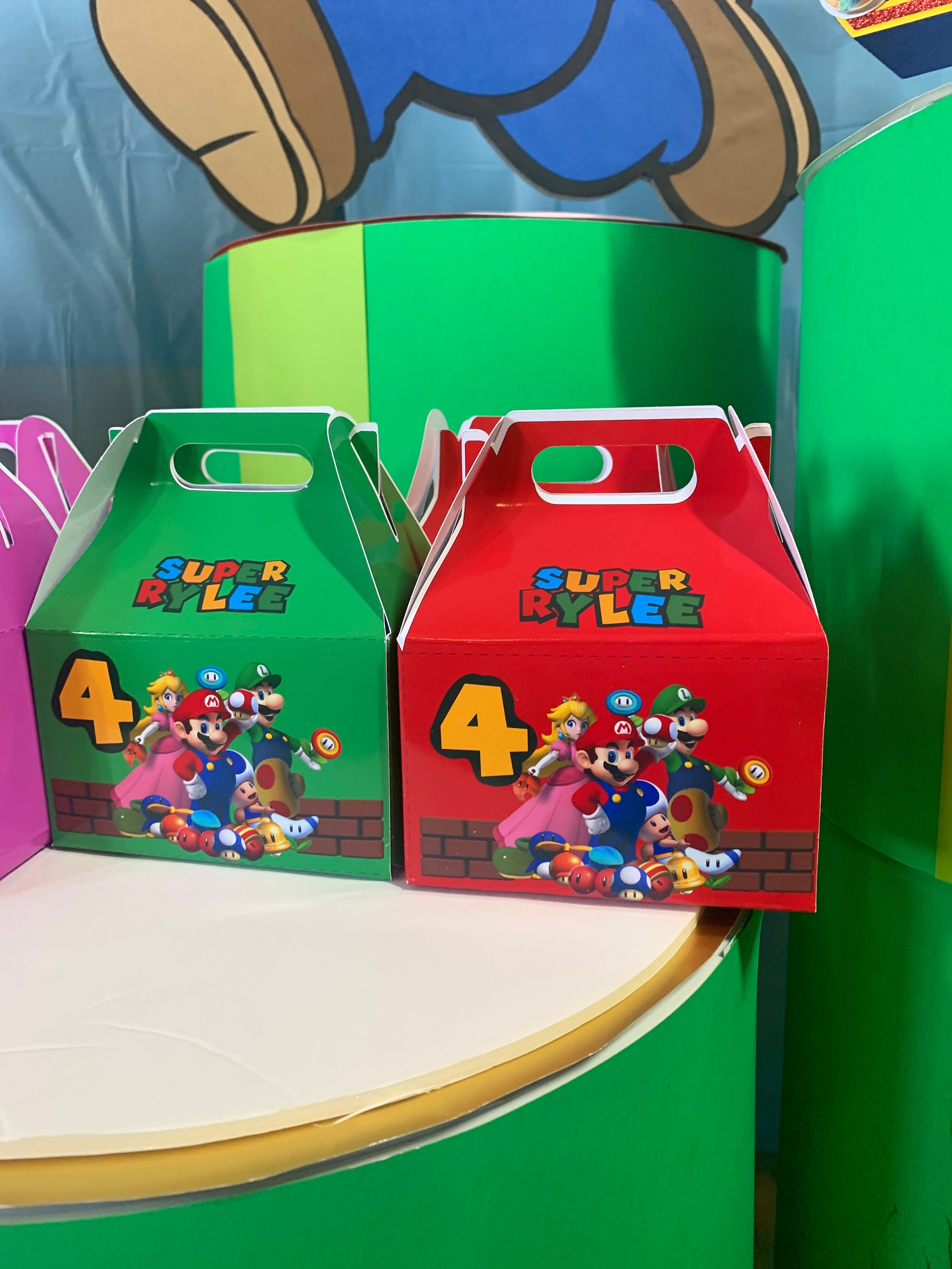 Party Favor Boxtreat Boxkids Gable Box Mario Treat Box - Etsy