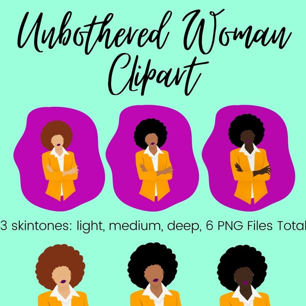 Unbothered Black Woman Clipart - Etsy