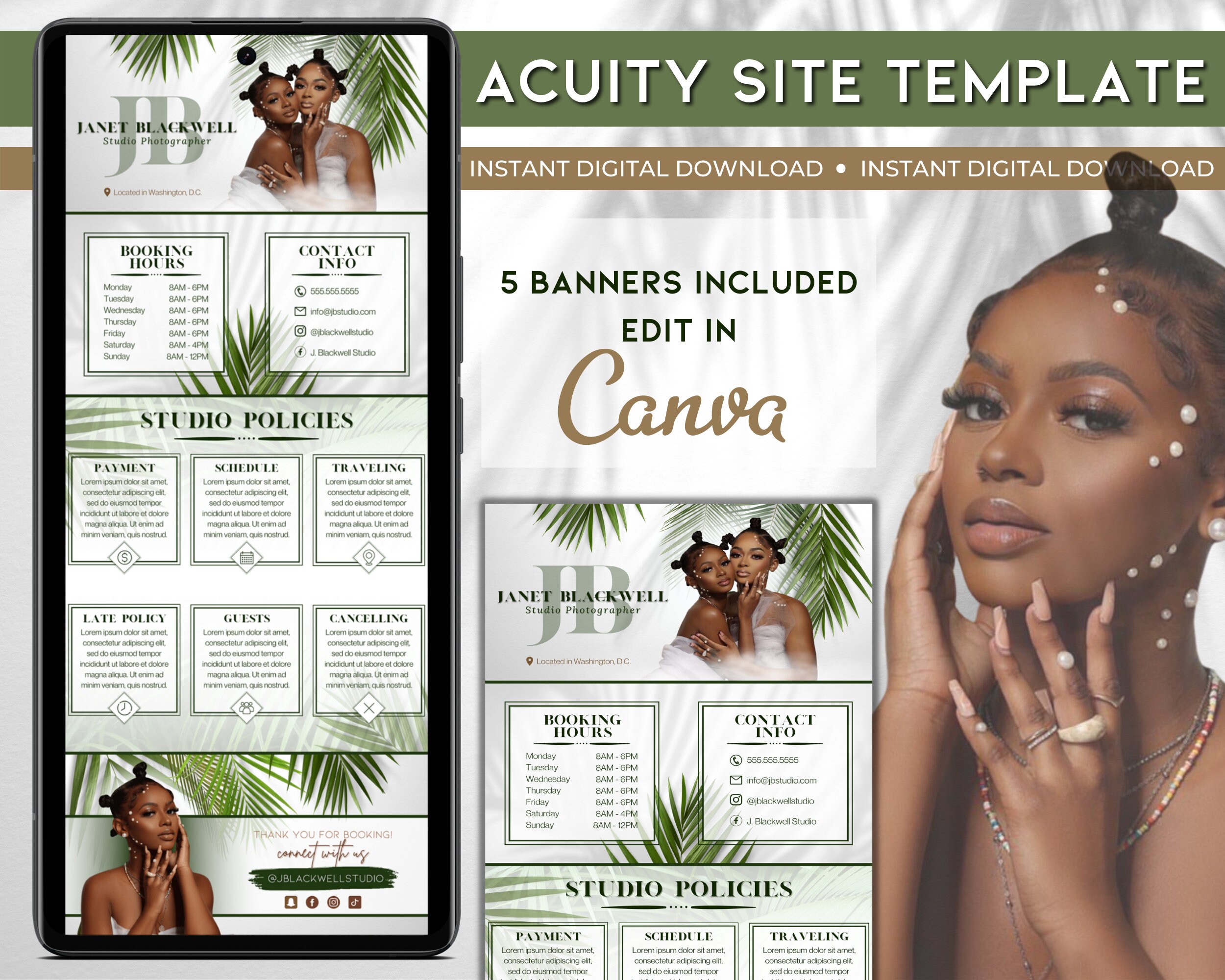Acuity Booking Site Design Template-diy Acuity Glam Web Scheduling Page ...