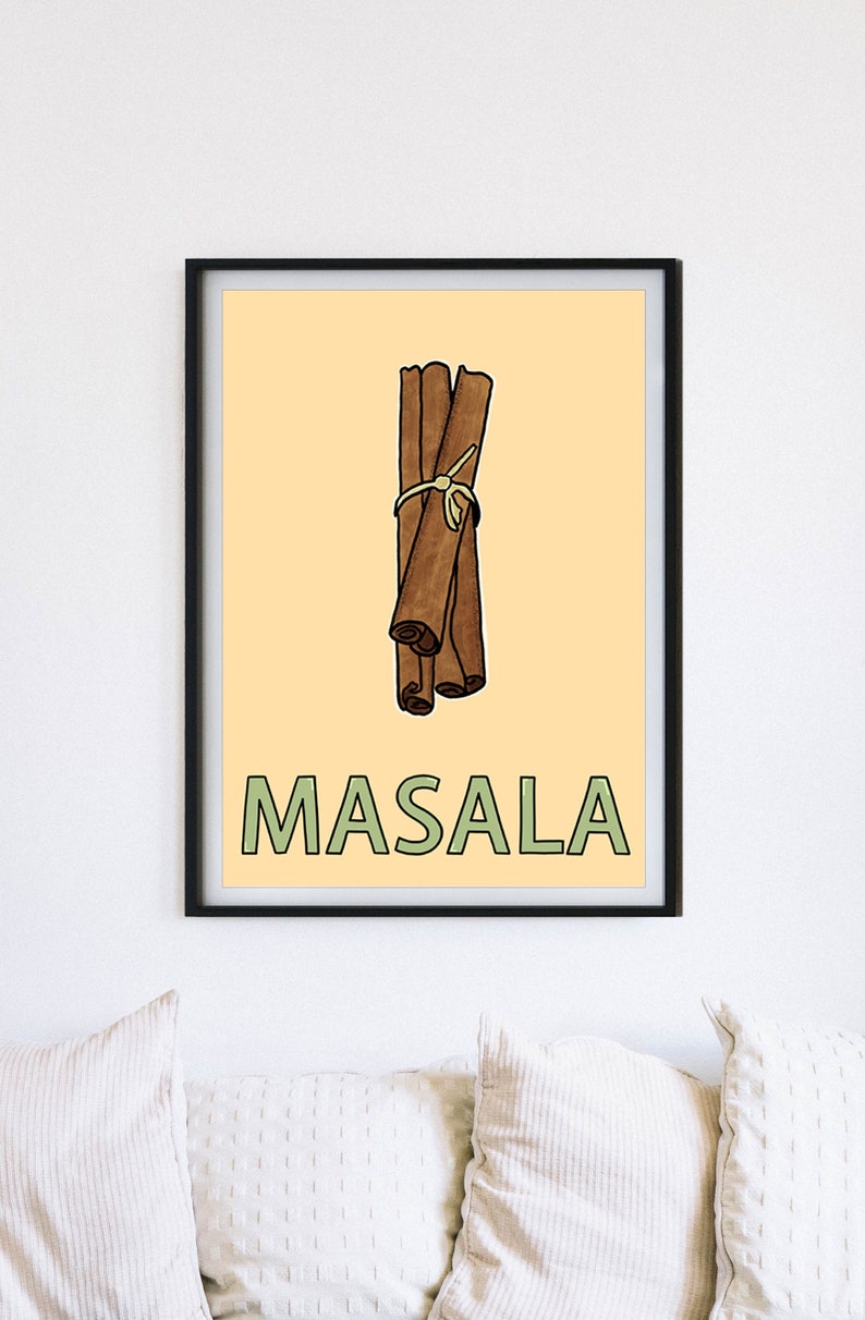 Indian Desi Poster | Indian Art Print | Masala Cinnamon Poster | Wall ...