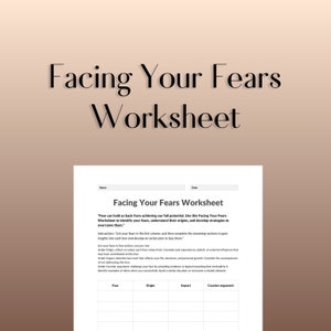 Facing Your Fears Worksheet - Etsy