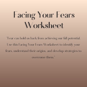 Facing Your Fears Worksheet - Etsy