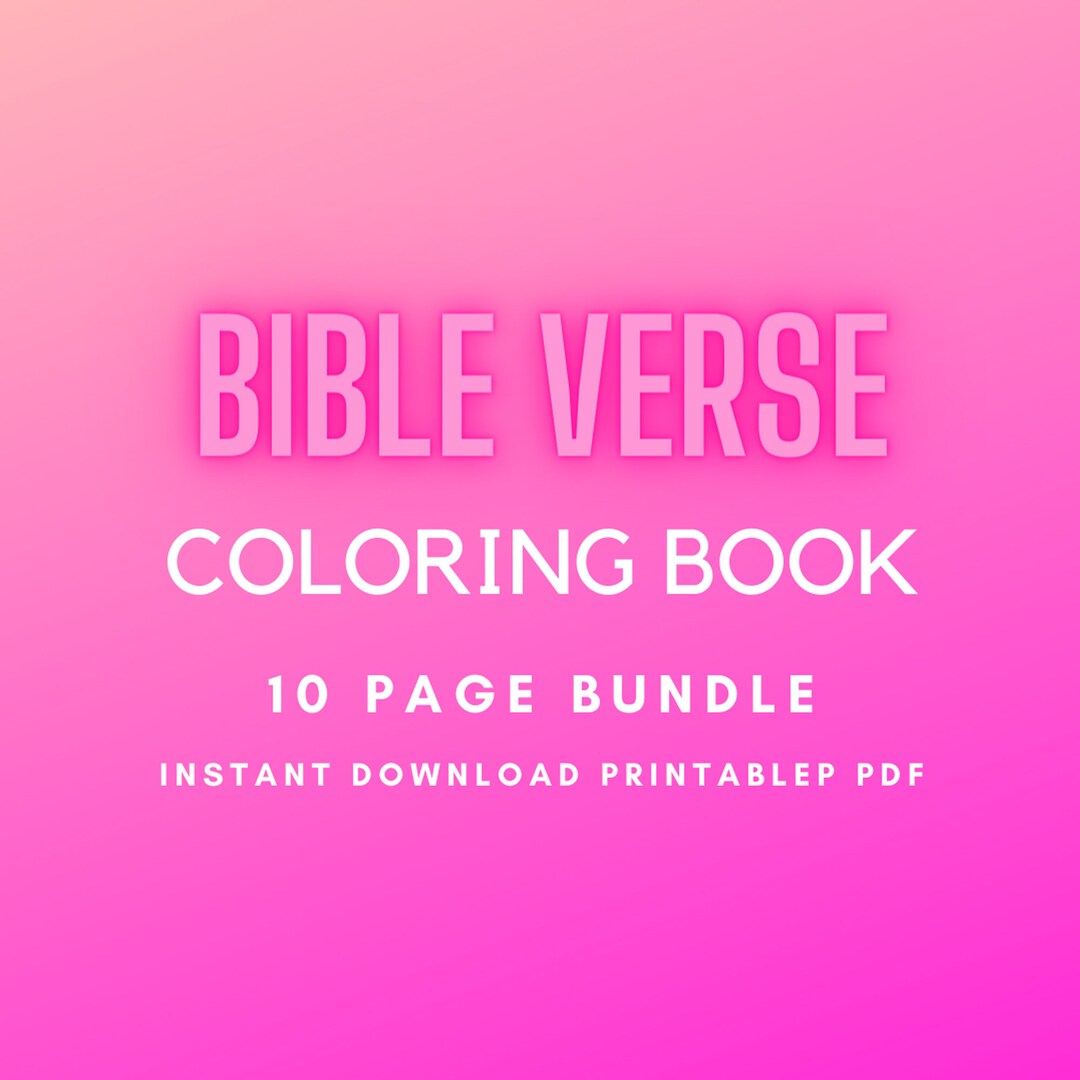 Bible Verse Coloring Pages, 10 Page Bundle, Scripture Coloring Book ...