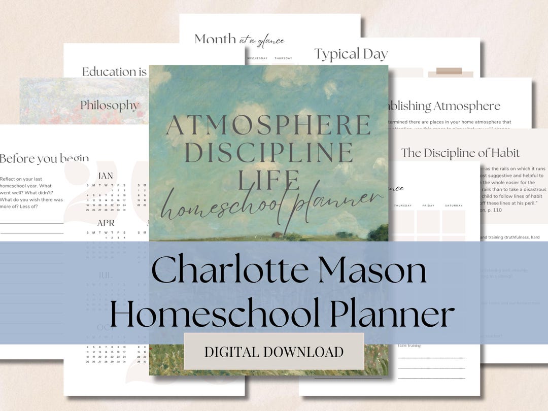 Homeschool Planner Charlotte Mason Teacher Guide Digital Planner ...